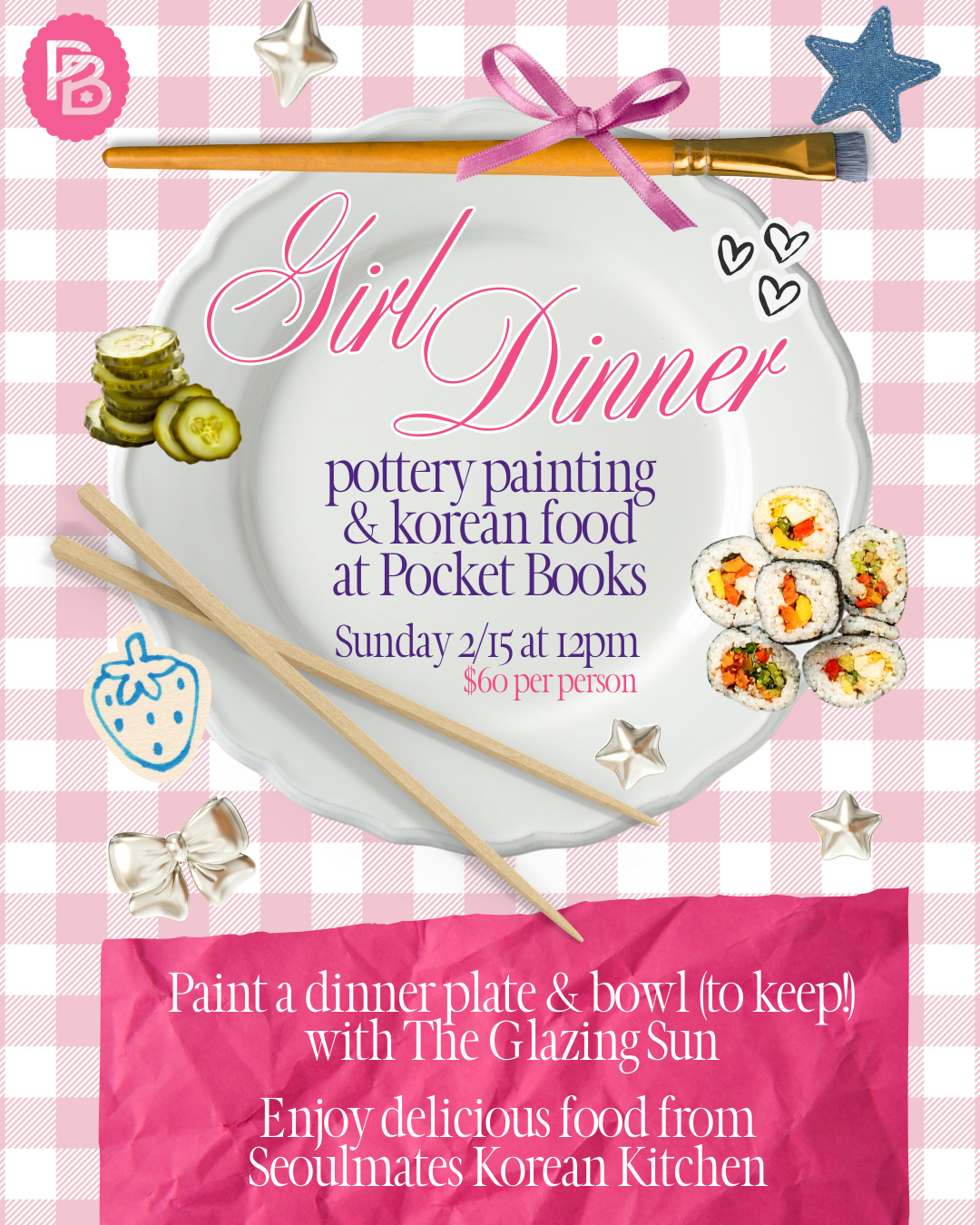 SOLD OUT Girl Dinner: Plate Painting and Treats | Pocket Books Shop
