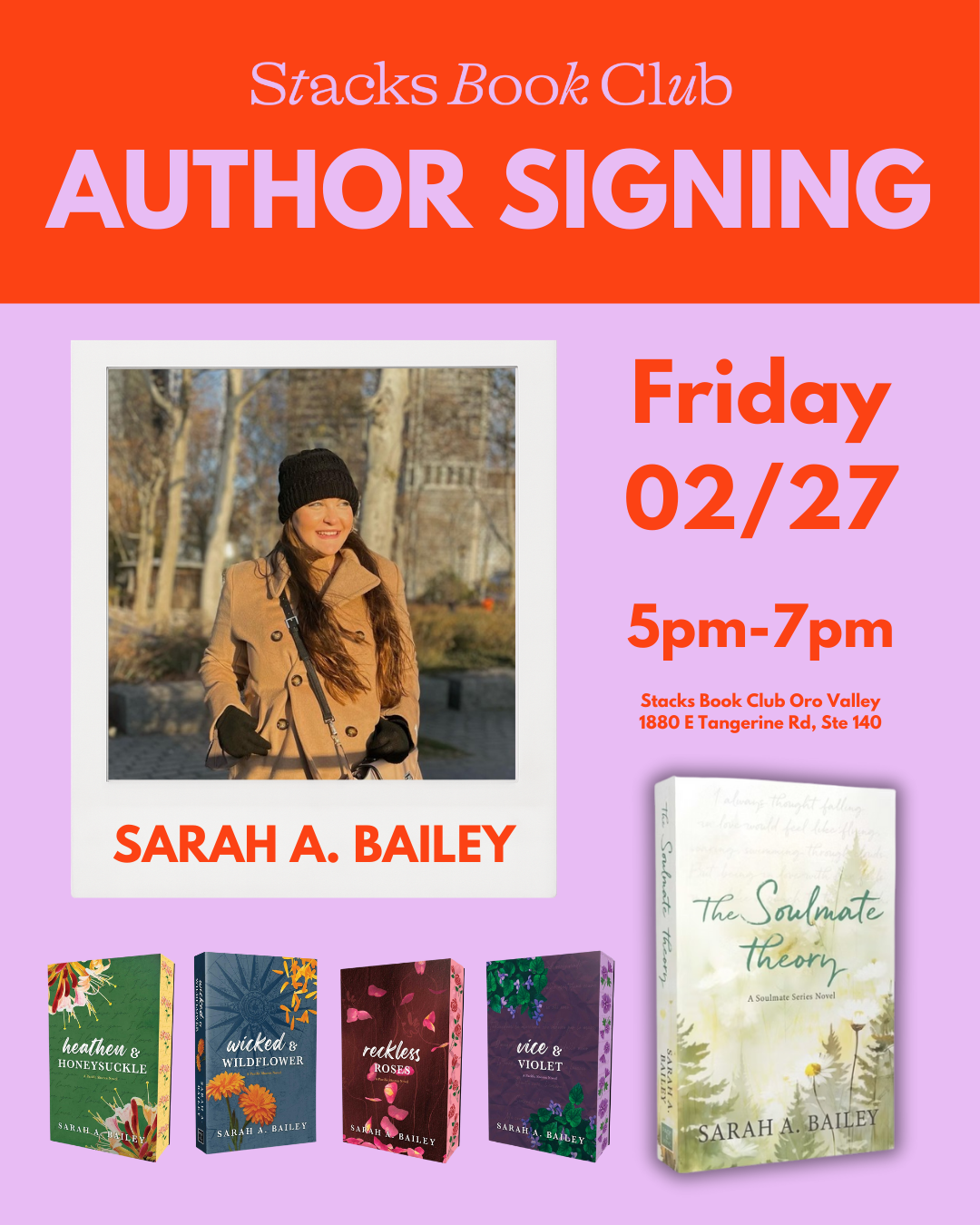 AUTHOR SIGNING: Sarah A. Bailey | Stacks Book Club Oro Valley