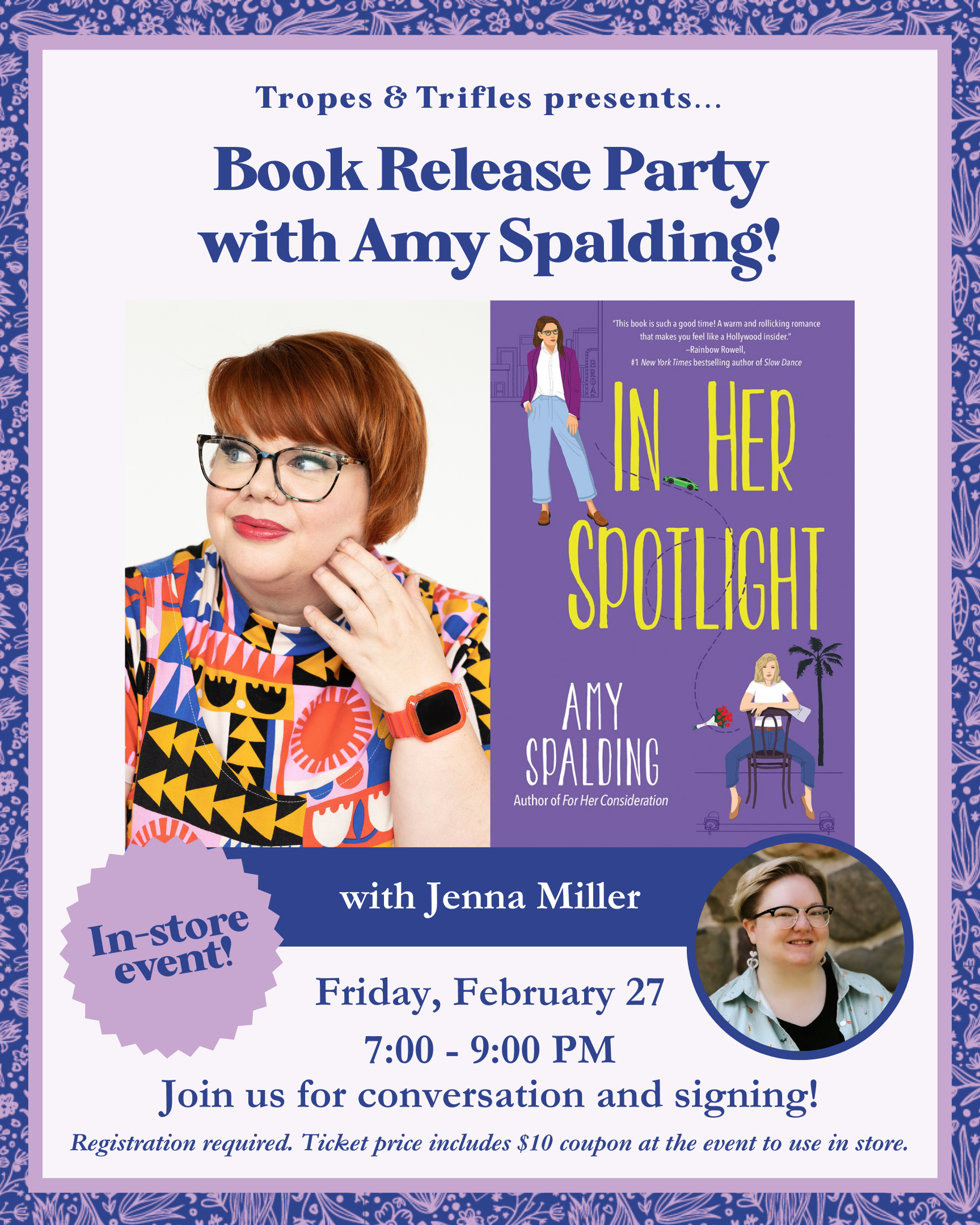 Book release party! Amy Spalding's IN HER SPOTLIGHT | Tropes & Trifles