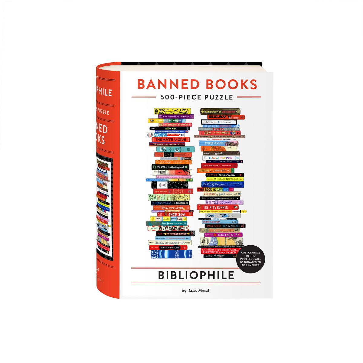 Bibliophile Banned Books 500-Piece Puzzle by Jane Mount | Audreys Books